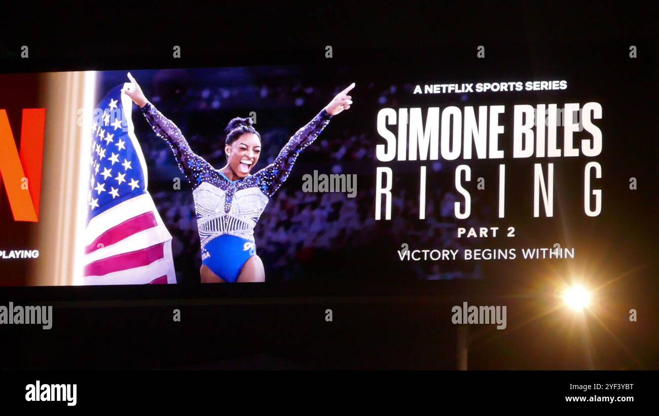 November 2024 Simone Biles Rising Part 2 Netflix Billboard am Sunset ...