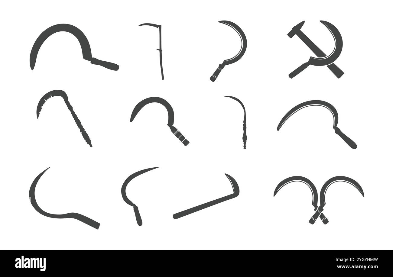 Sickles Silhouette, Sickles svg, Sickles Clipart, Sichel und Hammer svg ...