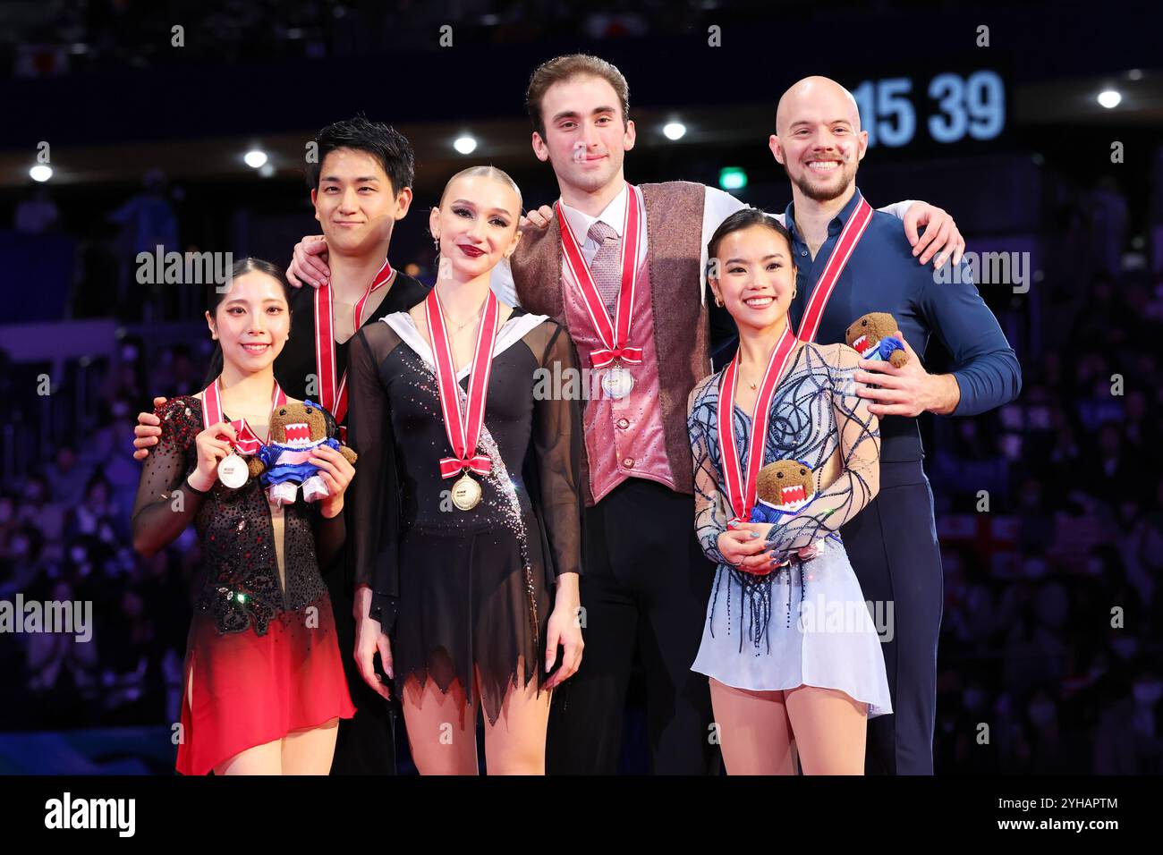 Tokio, Japan. November 2024. (L-R) Riku Miura & Ryuichi Kihara (JPN), Anastasiia Metelkina ...
