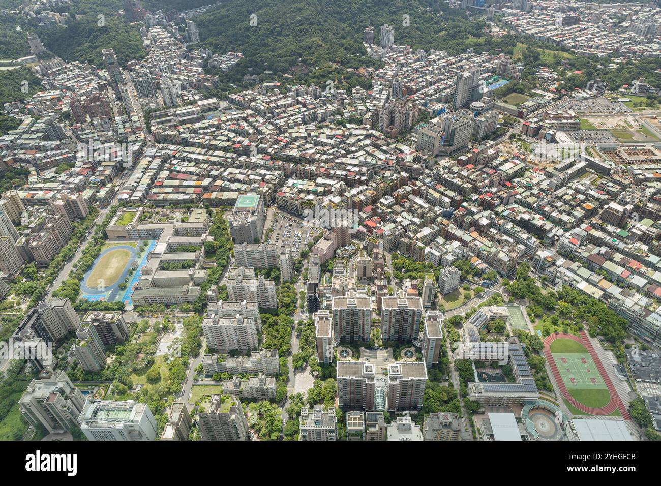 Blick von der Aussichtsplattform Taipei 101 auf ganz Taipeh, Blick von ...