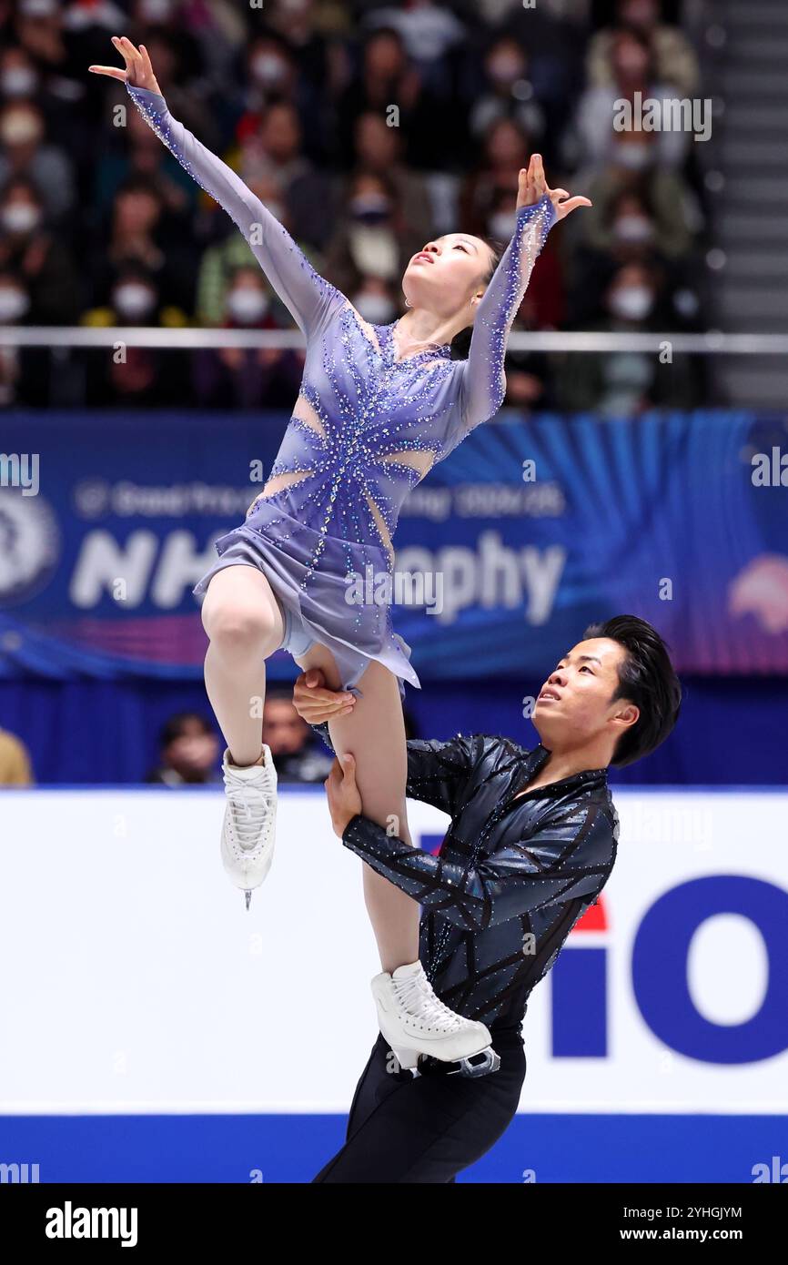 Yoyogi 1. Gymnasium, Tokio, Japan. November 2024. Yuna Nagaoka & Sumitada Moriguchi (JPN), 9 ...