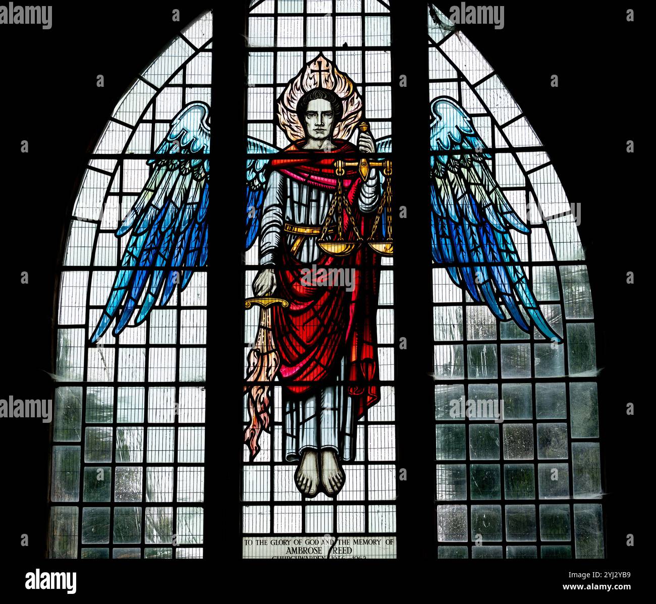 Das Ostfenster, Erzengel Saint Michael, St. Michael's Church, Ufton ...