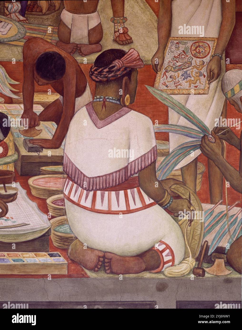 TABLERO - MERCADO DE TLATELOLCO - INDIA COSIENDO - SIGLO XX. AUTOR ...