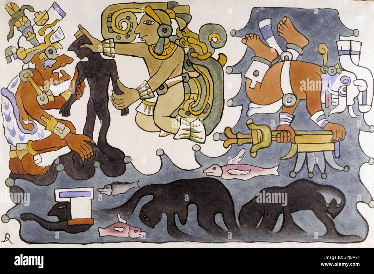 RIVERA, Diego. PINTOR MEXICANO 1886 - 1957. "POPOL VUH. LA CREACION DEL ...