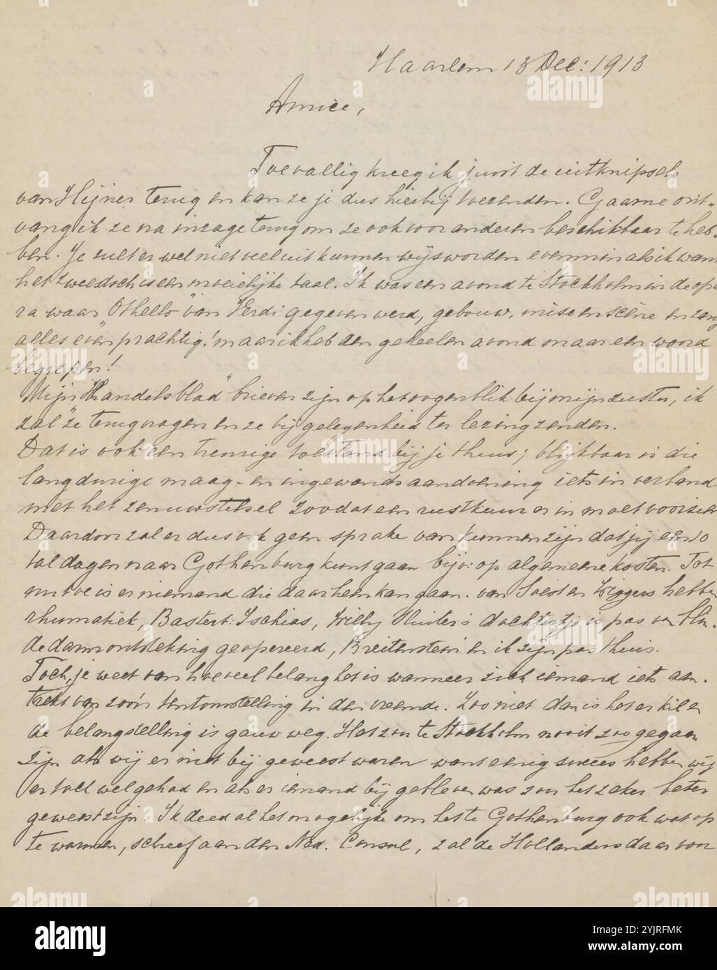 Brief an Philip Zilcken, Autor: Anton L. Koster, Haarlem, 13. Dezember ...