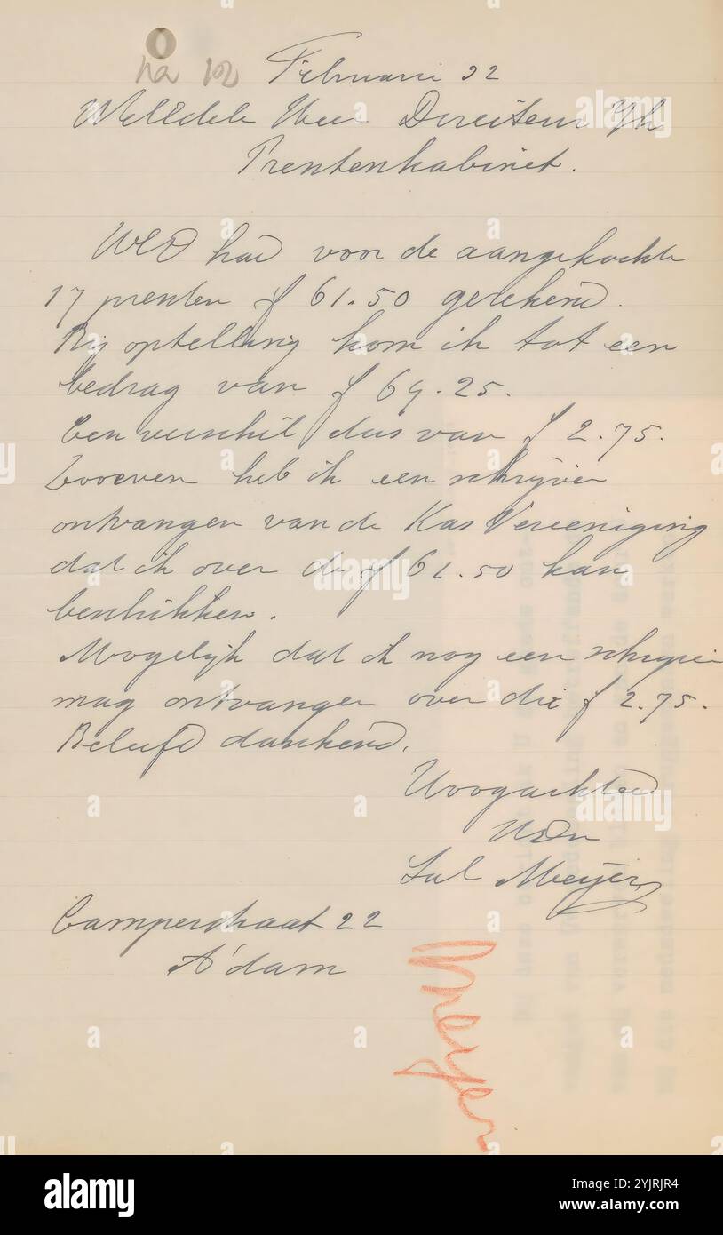 Brief an Squire Hendrik Teding van Berkhout (1879-1969), Brief enthält ...
