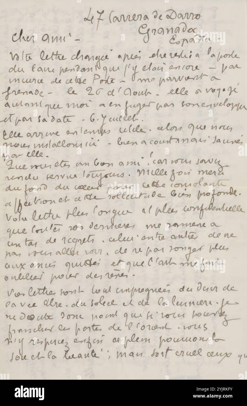 Brief an Andries Bonger, Schriftsteller: Emile Bernard, Granada, in ...