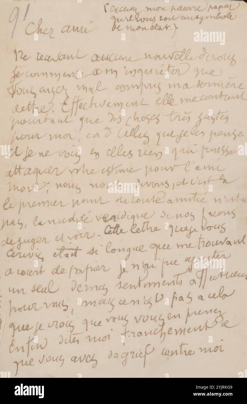 Brief an Andries Bonger, Autor: Emile Bernard, Saint-Briac-sur-Mer ...
