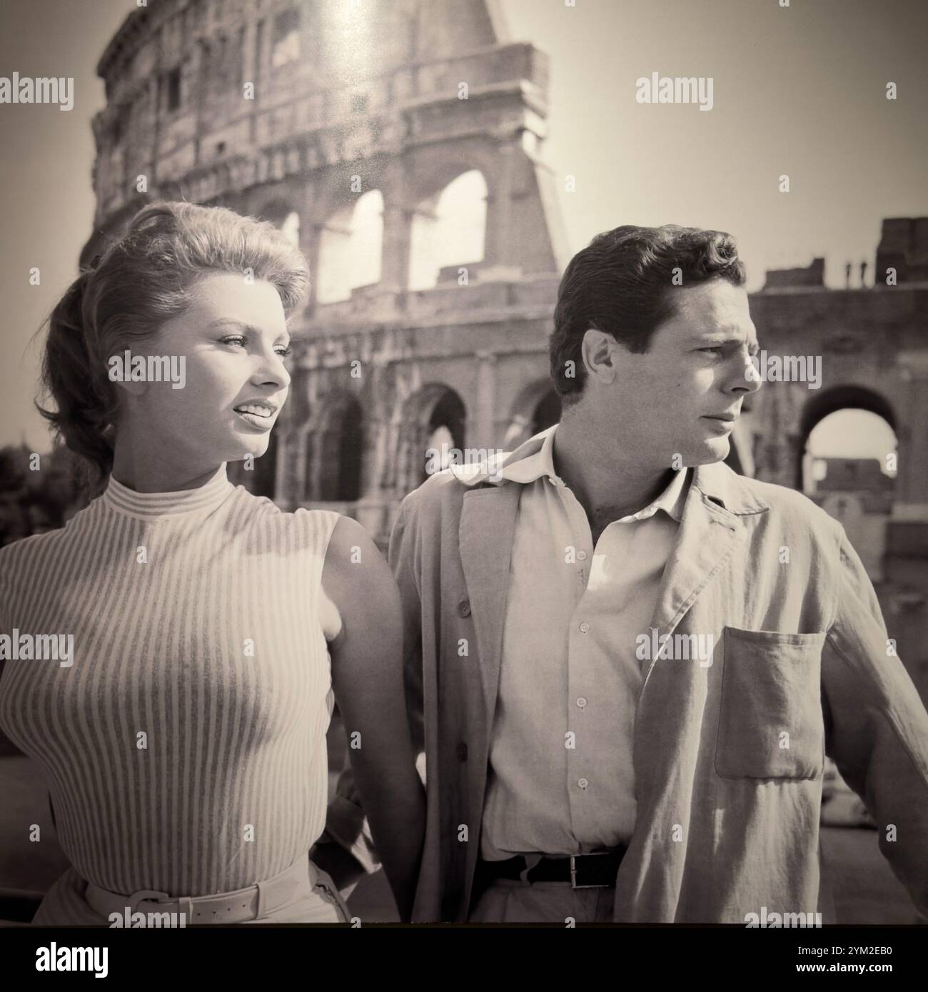 Der italienische Filmstar Marcello Mastroianni mit der italienischen ...