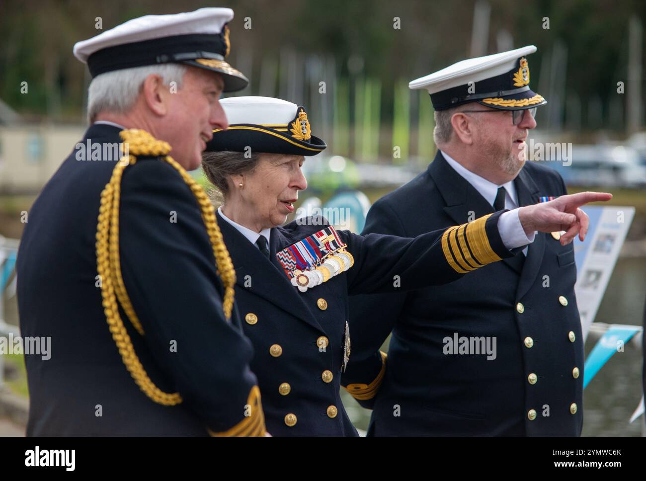 Prinzessin Anne in ihrer Rolle als Admiral des Sea Cadet Corps mit ...