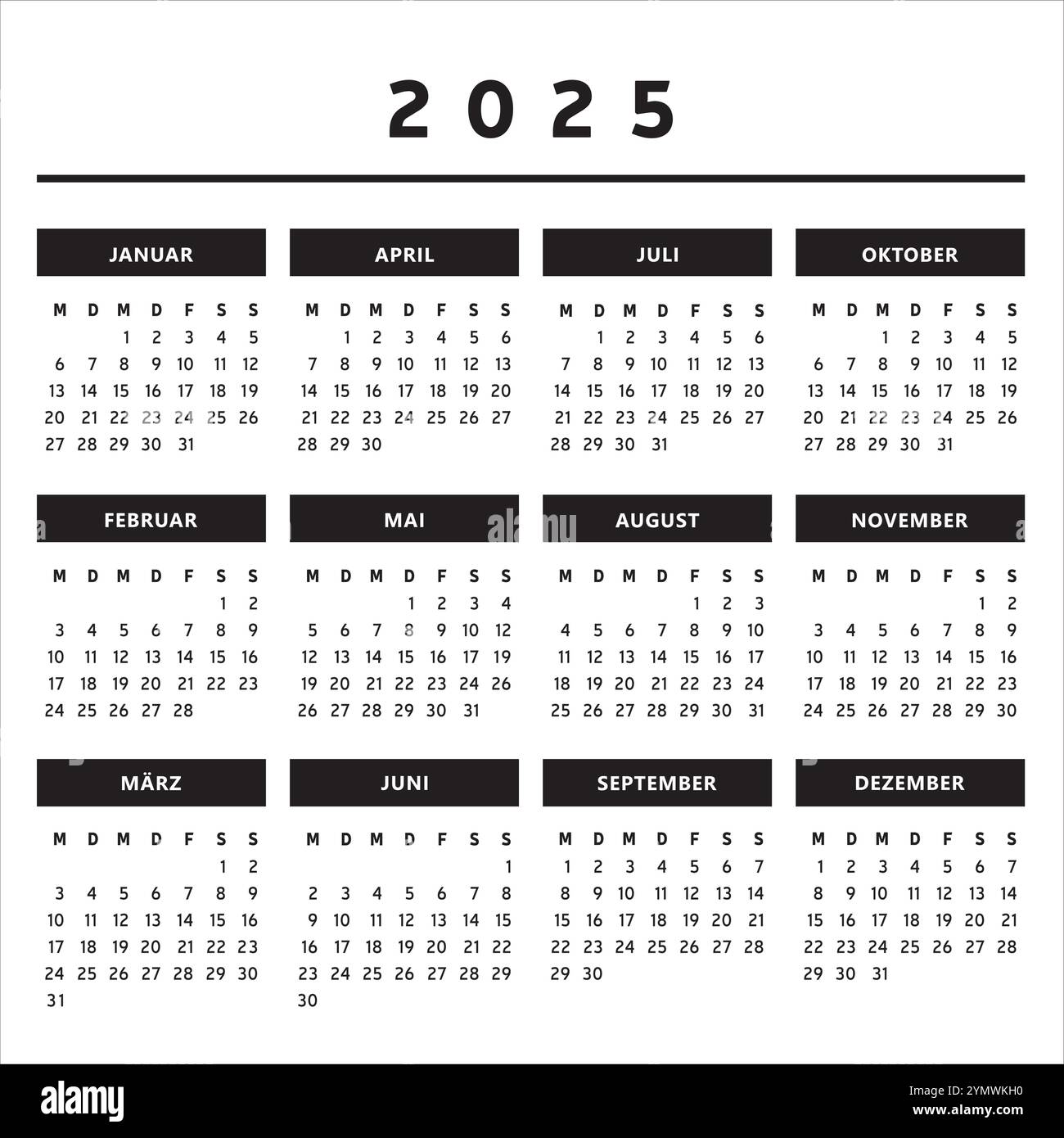 Deutscher kalender 2025 -Fotos und -Bildmaterial in hoher Auflösung – Alamy