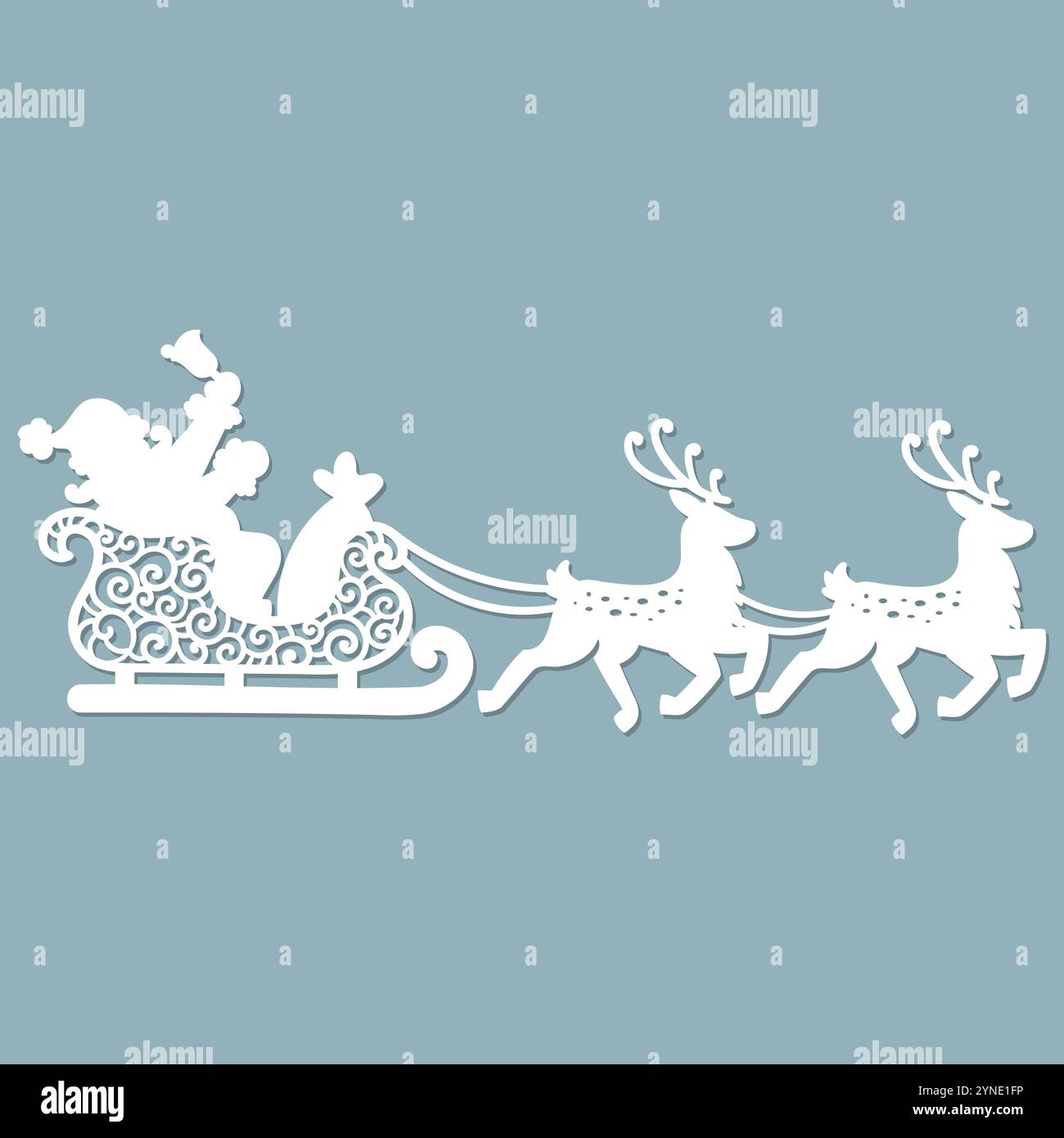Santa schlitten silhouette Stock-Vektorgrafiken kaufen - Alamy
