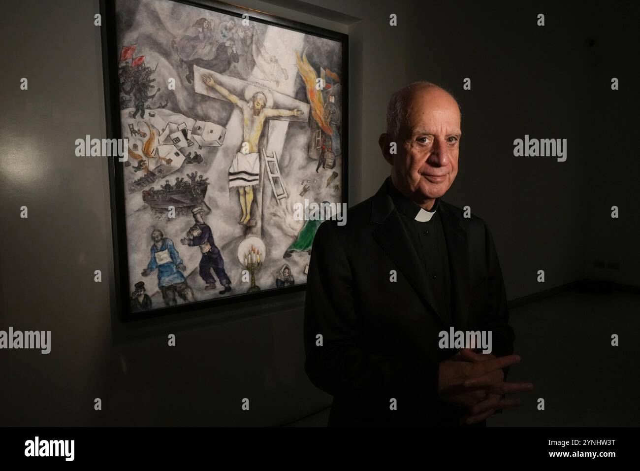 Papal appointee for the jubilee Bishop Rino Fisichella poses in front ...