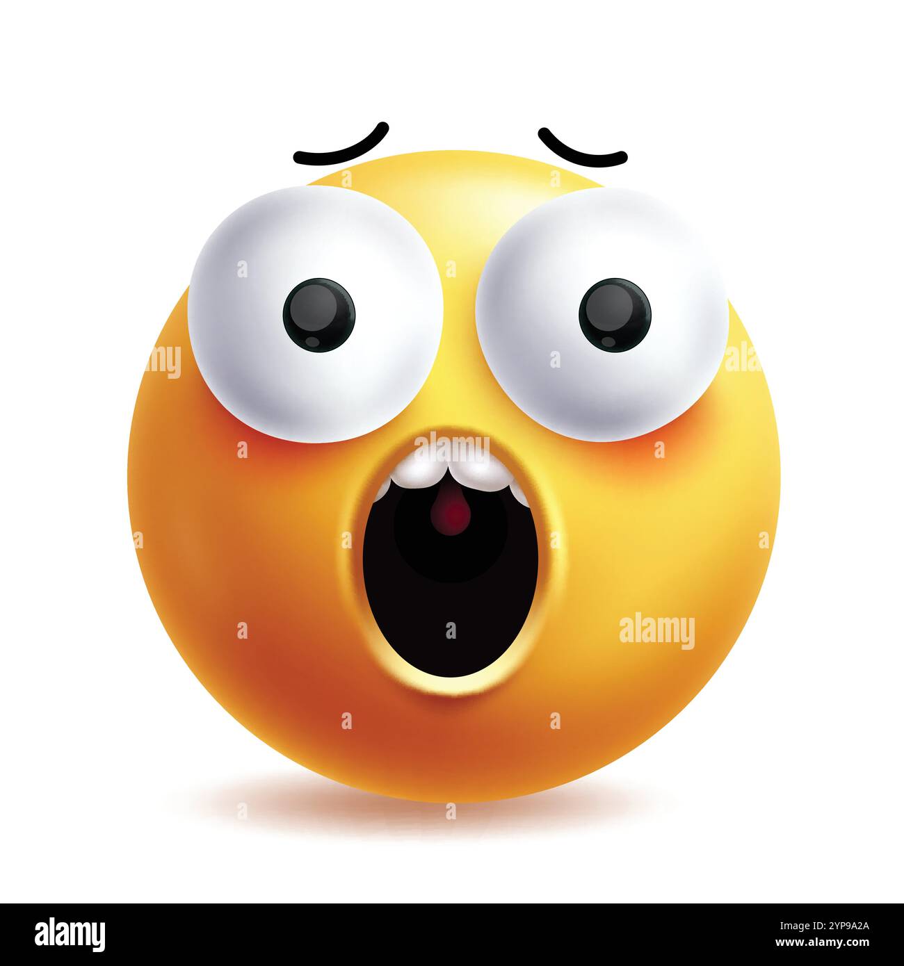 Shock Face Emoji Clipart 3D Charakter. Emoji überraschen, verängstigt ...