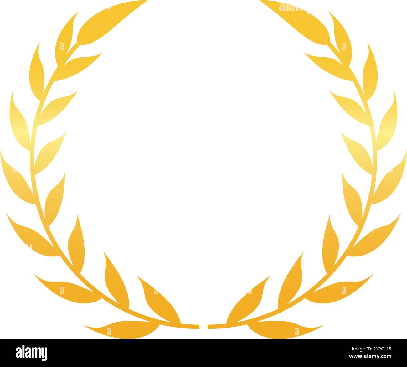 Kreisförmiger goldener Lorbeerkranz symbolisiert Triumph, Erfolg und ...