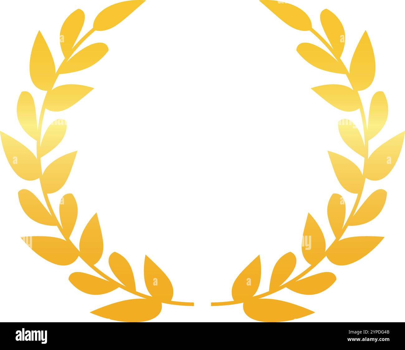 Kreisförmiger goldener Lorbeerkranz, der Erfolg, Erfolg und Sieg ...