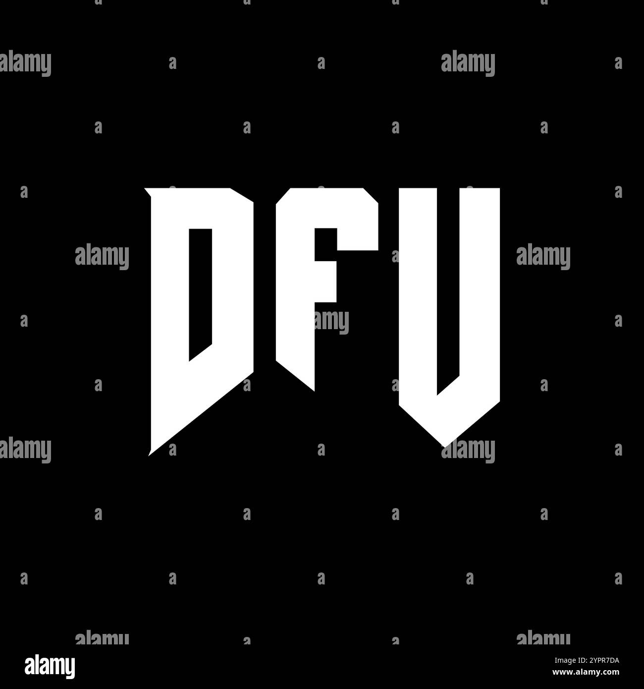 DFU-Letter-Logo für Technologieunternehmen. DFU-Logo-Design in Schwarz ...