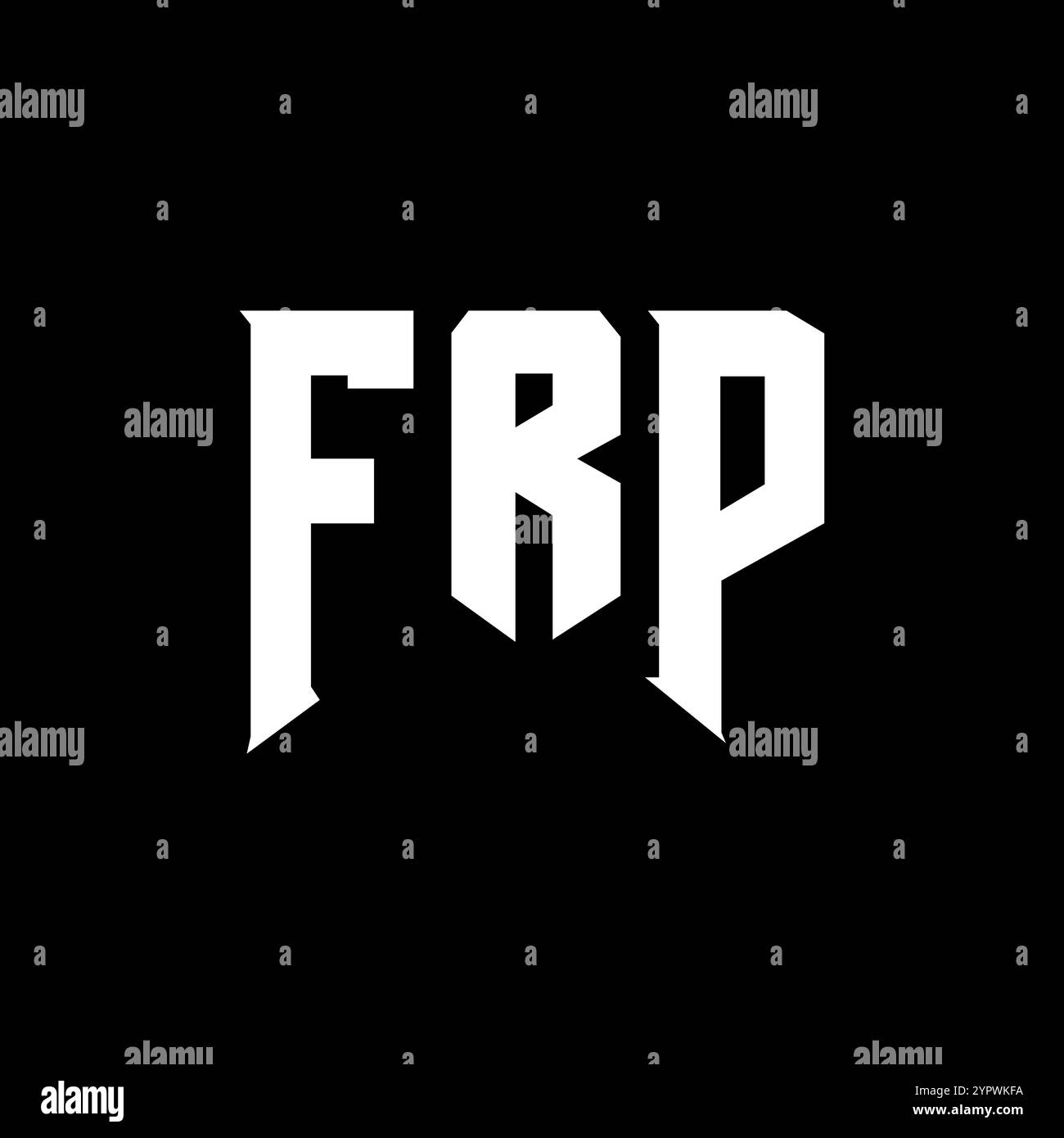 Logo-Design mit FRP-Letter für Technologieunternehmen. Schwarz-weiße ...
