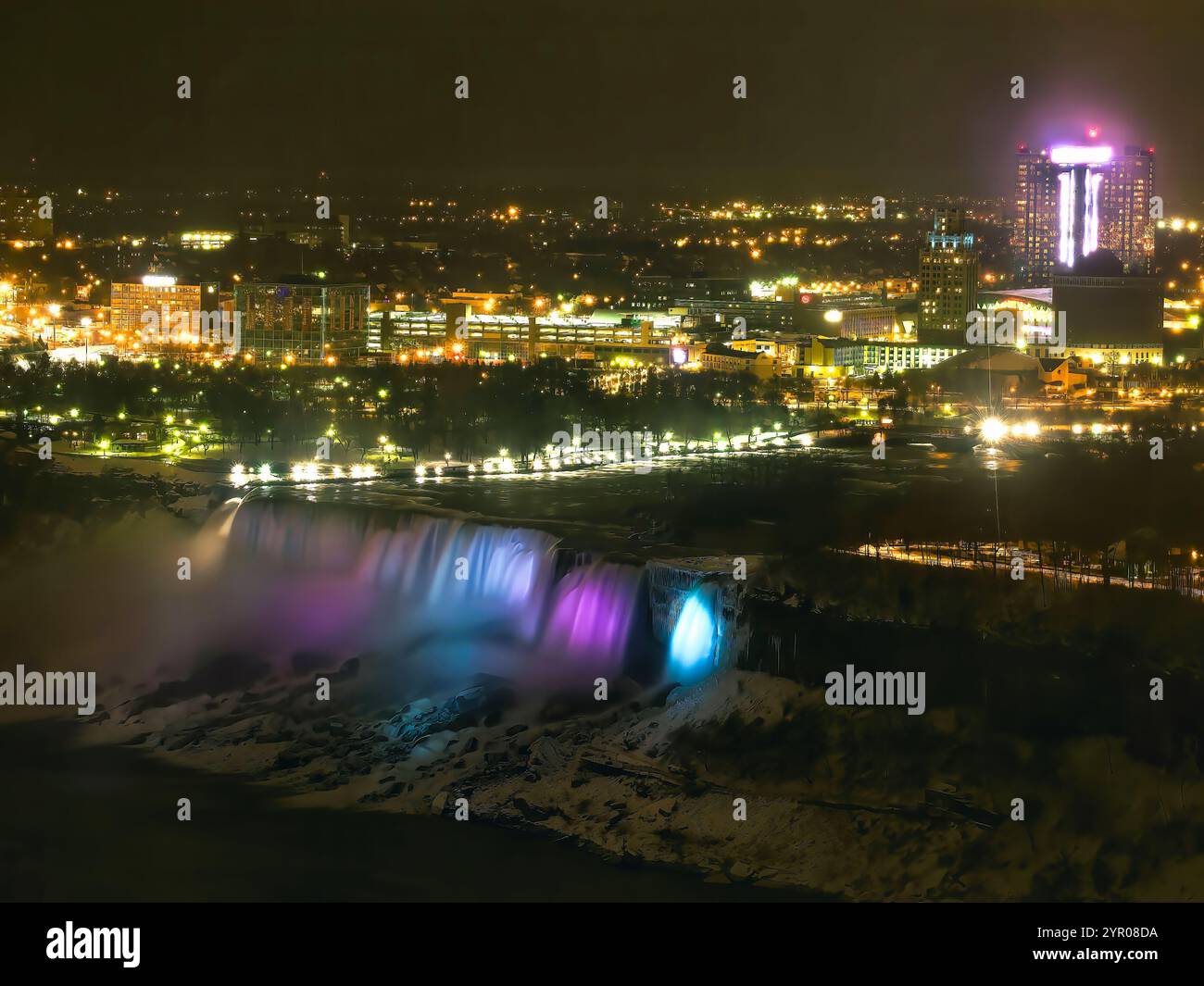 Niagara Falls Winter Festival of Lights 2024, Niagara Falls Silvester 2025, ON, Kanada im Winter ...