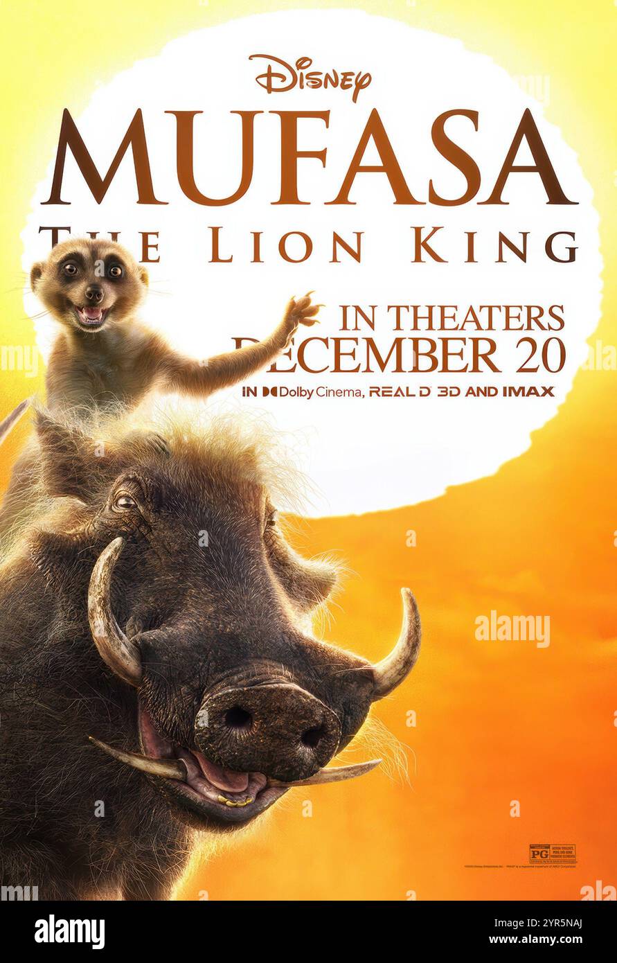 MUFASA: THE LION KING (VUA SU tu: MUFASA), US-Charakterposter, von oben: Timon (Stimme: Billy ...