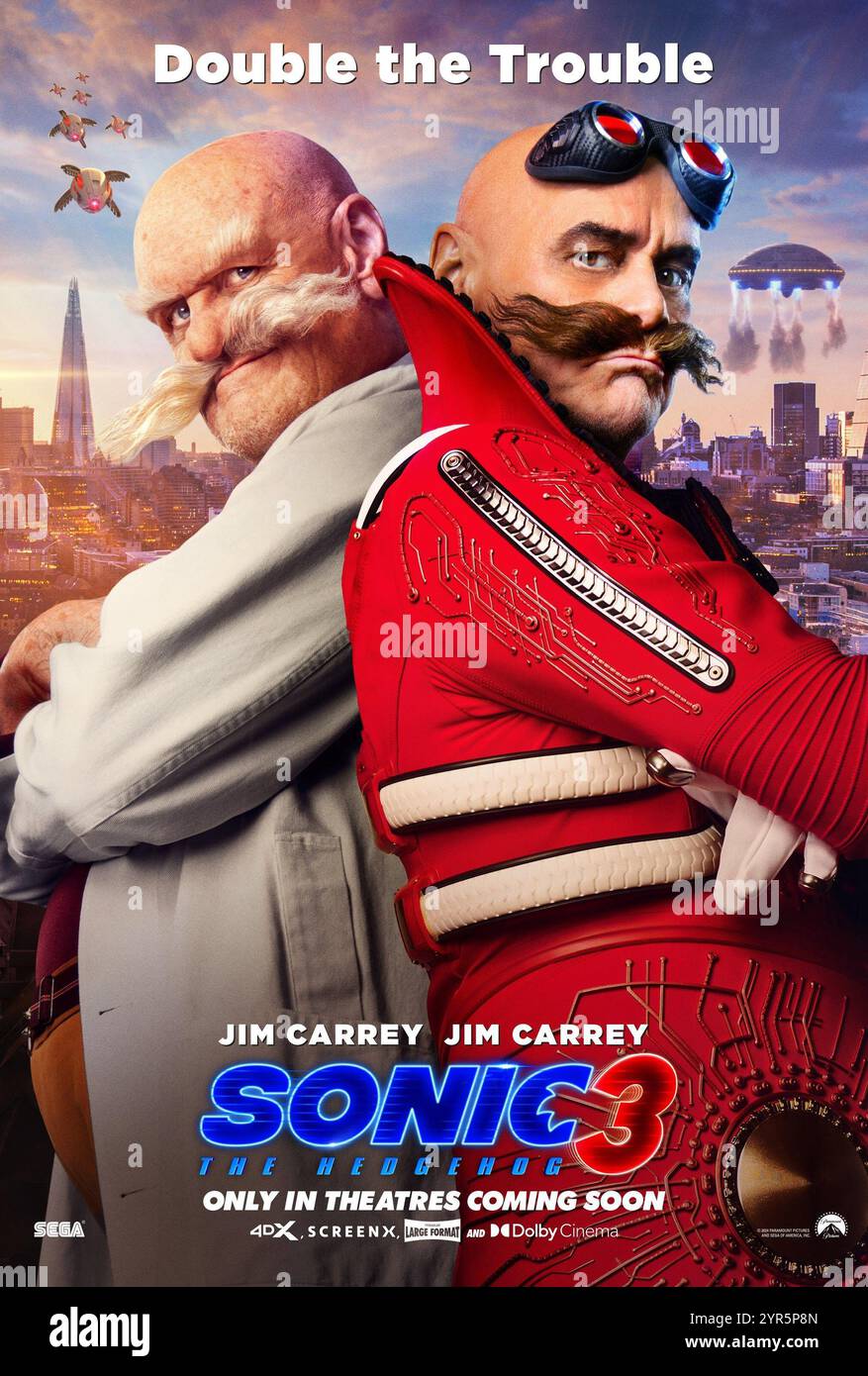 SONIC THE IGEL 3, Charakterposter Jim Carrey als Gerald Robotnik (links ...