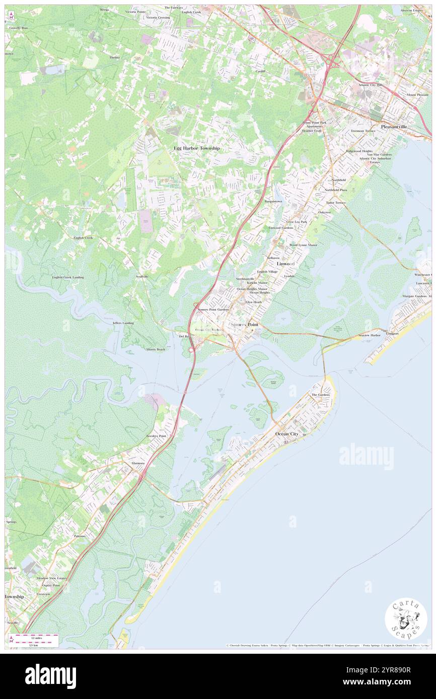 Stadt Somers Point, Atlantic County, USA, New Jersey, n 39 18' 59''', S ...