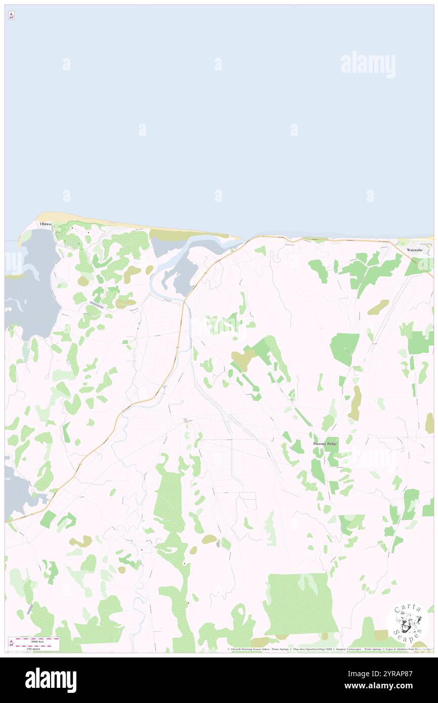 Paerata Ridge, NZ, Neuseeland, Gisborne, s 38 0' 29'', N 177 12' 0'', Karte, Cartascapes Map ...