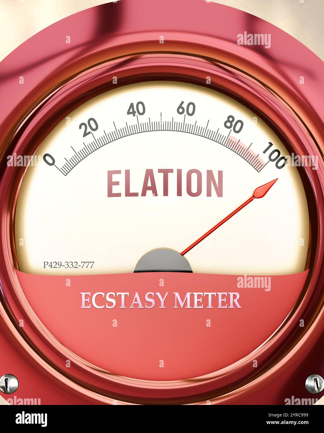 Emotion und Ekstasy Meter, das einen vollen Skalenschlag erreicht und ...