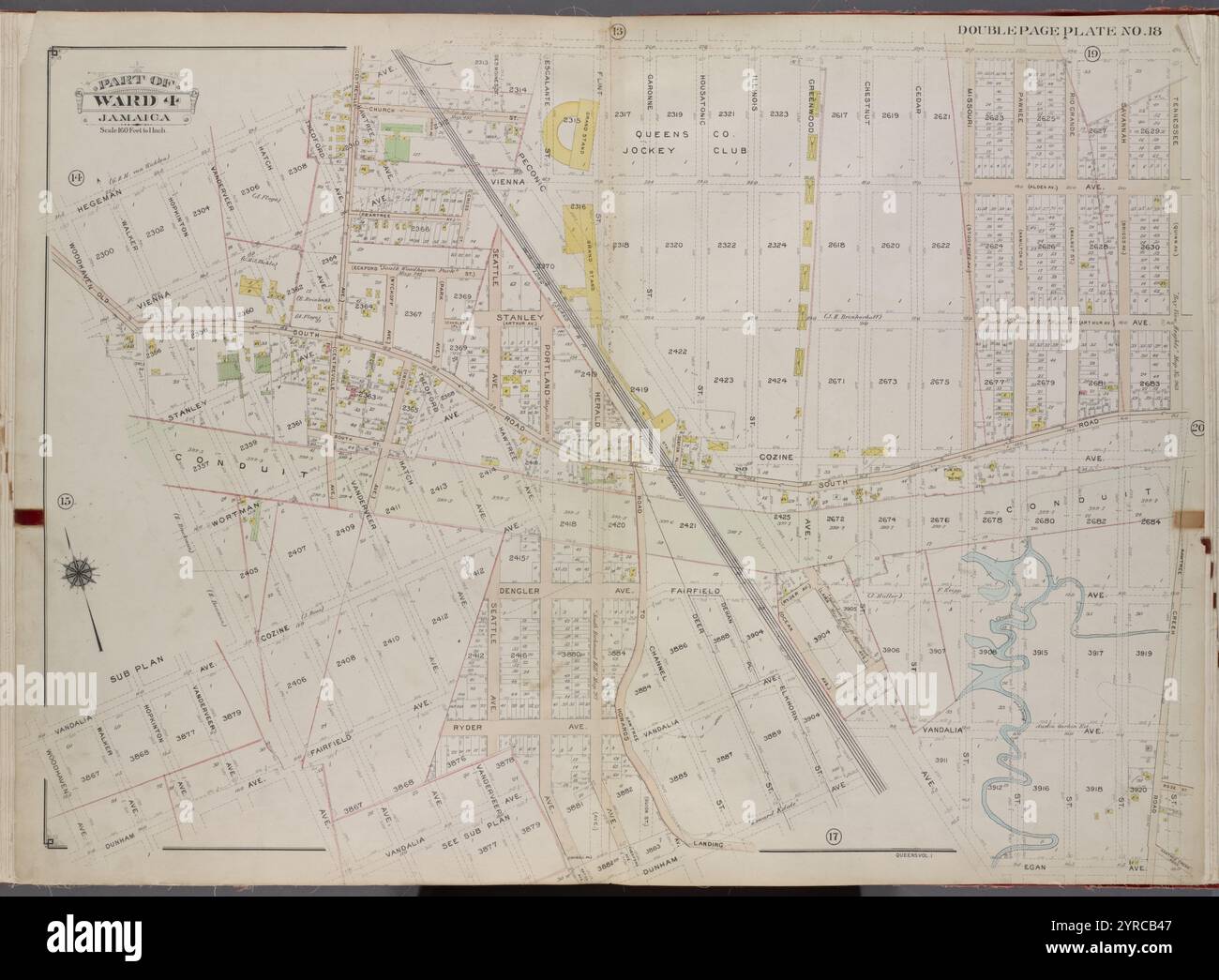 Queens, V. 1, Double Page Plate No. 18; Part of Jamaica, Ward 4; [Map ...