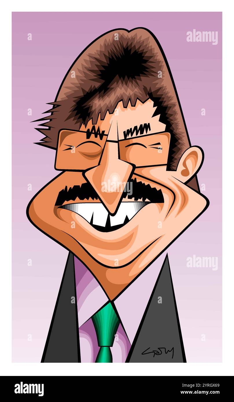 Illustration des US-Molekularbiologen Gary Ruvkun (* 1952). Ruvkun ist ...