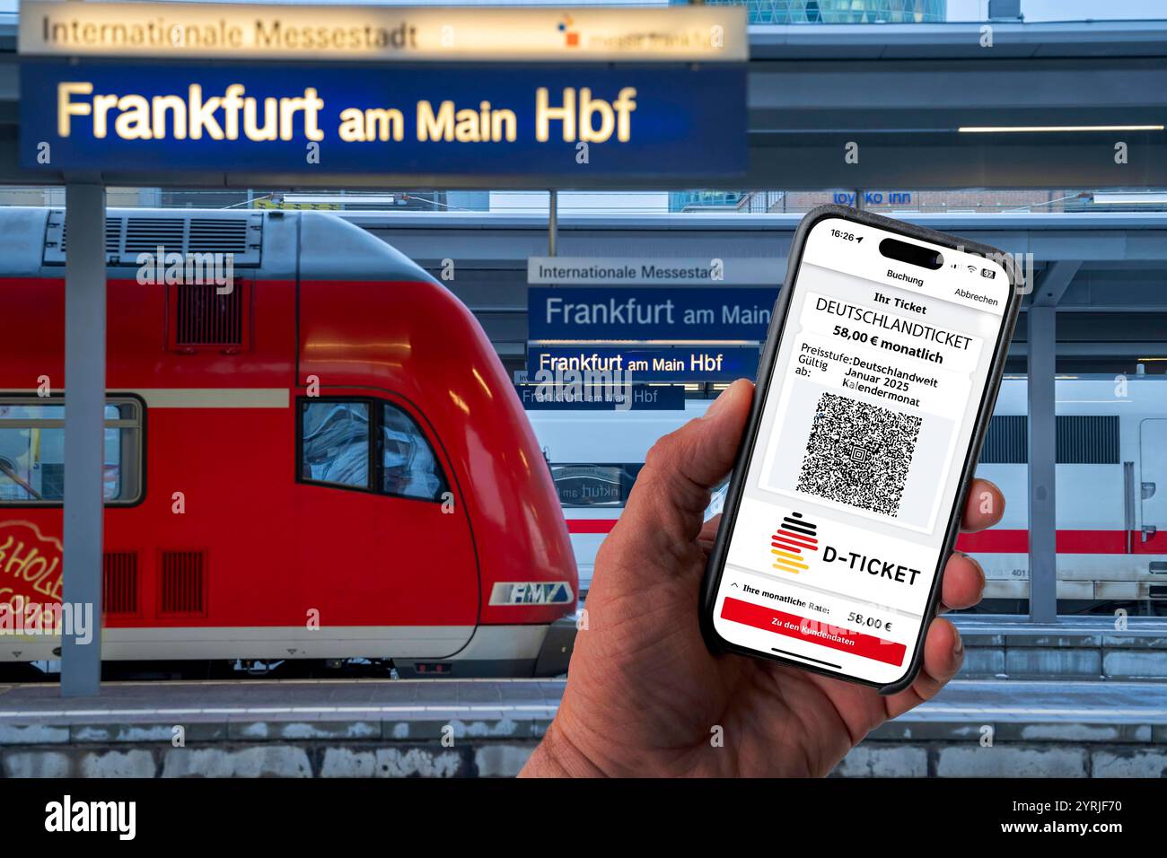 Symbolbild Deutschlandticket, neu ab 2025 für 58 Euro monatlich, Ticket ...