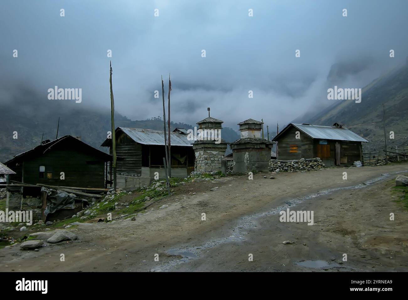 Das Dorf Thangu, Zentrum des wunderschönen Thangu-Tals, Lachen, North ...