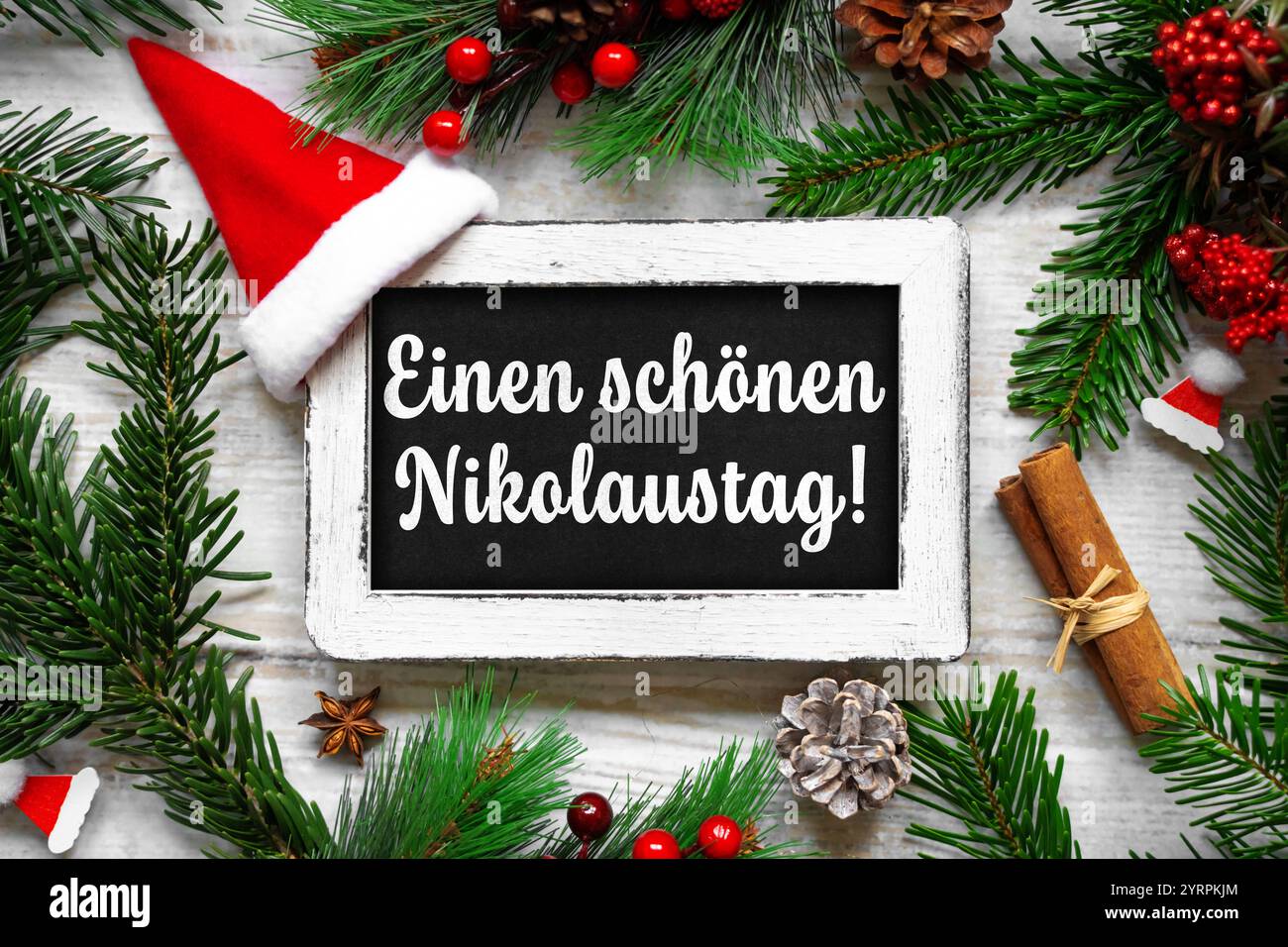 4. Dezember 2024: Happy St. Nikolaus Day Gruß an St. Nikolaus auf einem ...