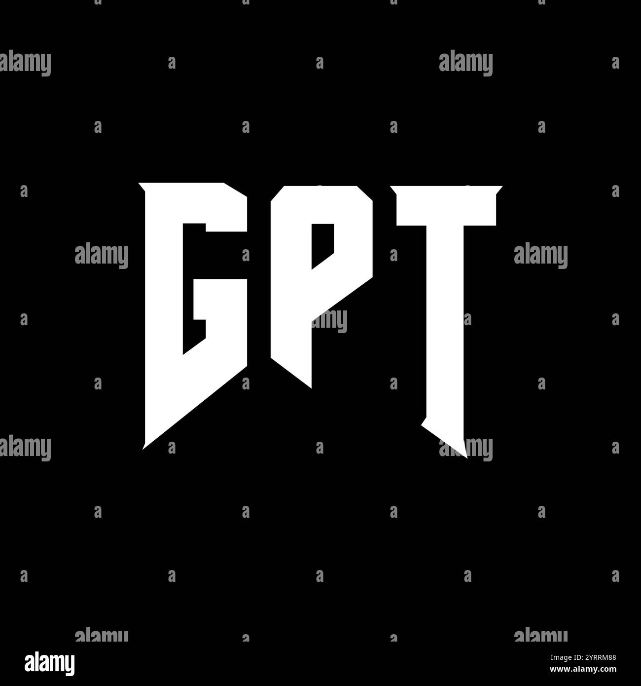 GPT-Letter-Logo für Technologieunternehmen. GPT-Logo-Design in Schwarz ...