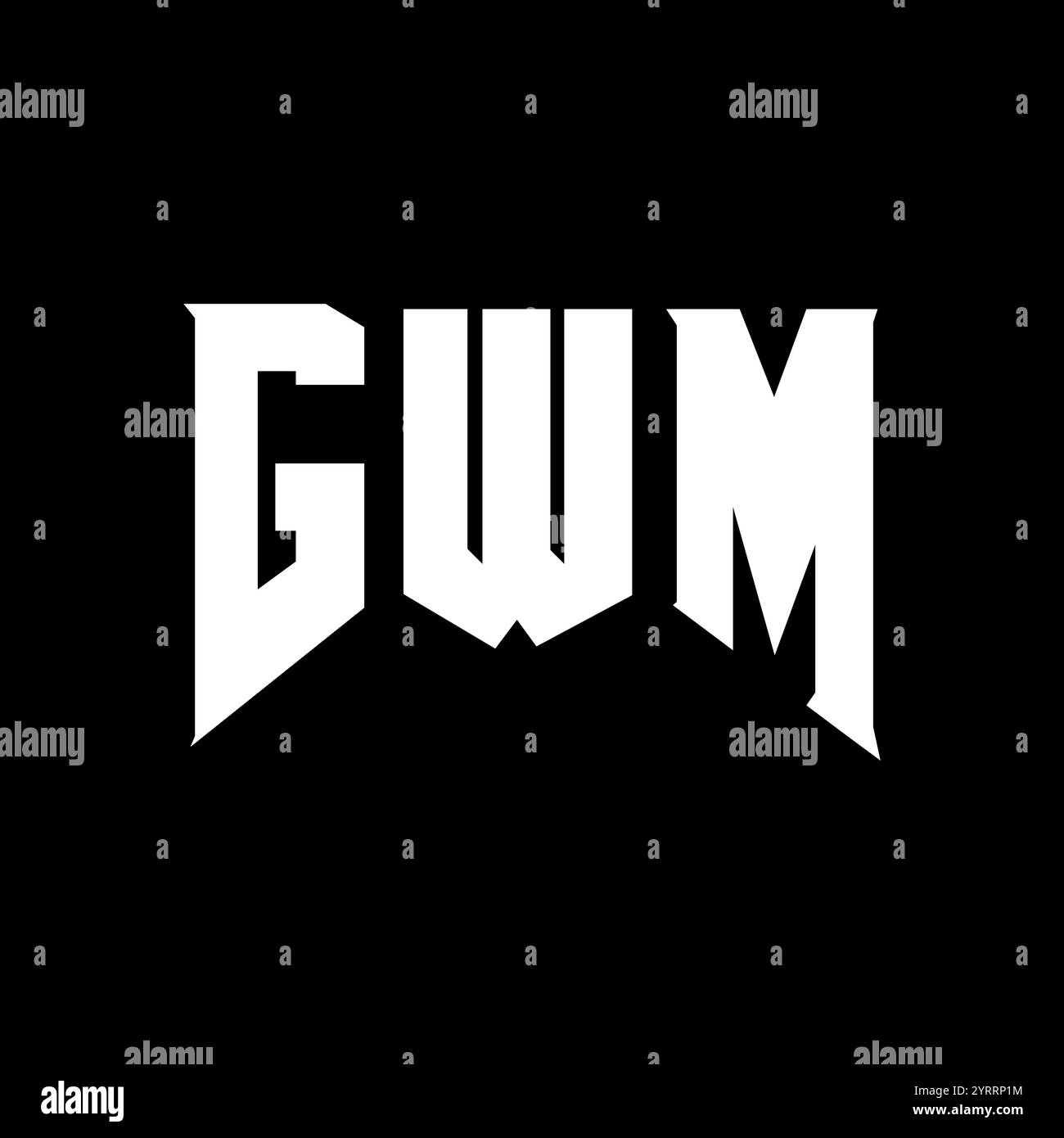 GWM-Letter-Logo für Technologieunternehmen. GWM-Logo-Design in Schwarz ...