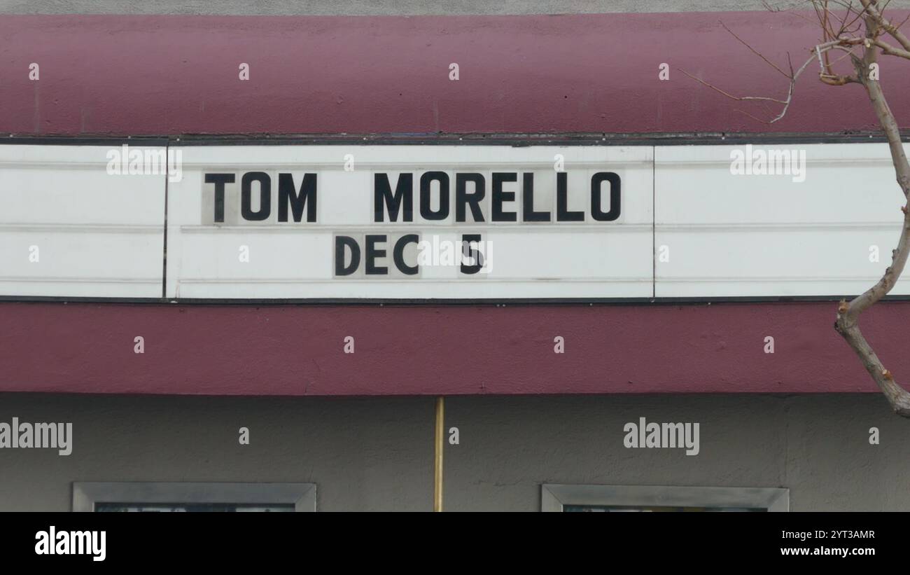 Dezember 2024 Musiker Tom Morello Concert Marquee im Roxy on Sunset ...
