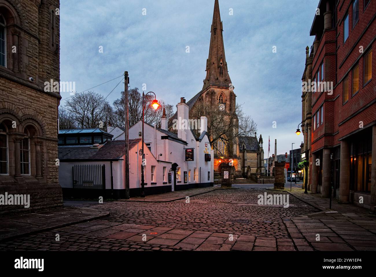 Abendschatten auf der Castle Street, Bury, England Stockfotografie - Alamy