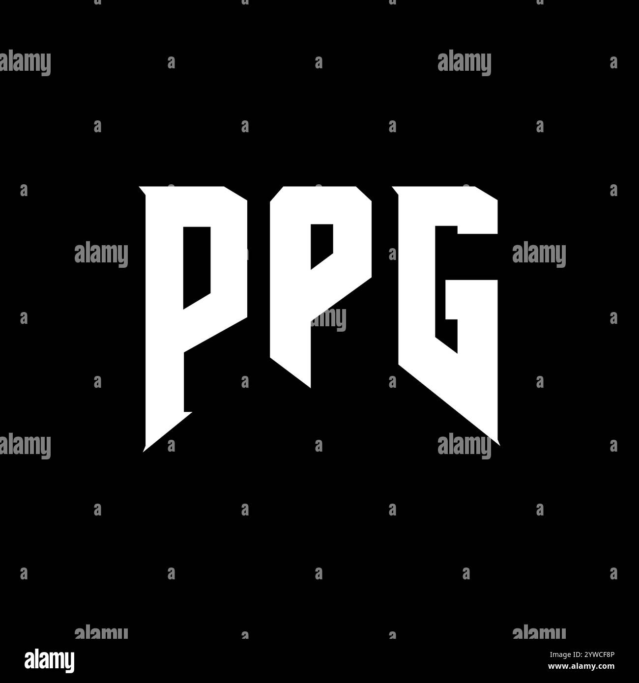 PPG Letter Logo Design für Technologieunternehmen. Schwarz-weiße ...