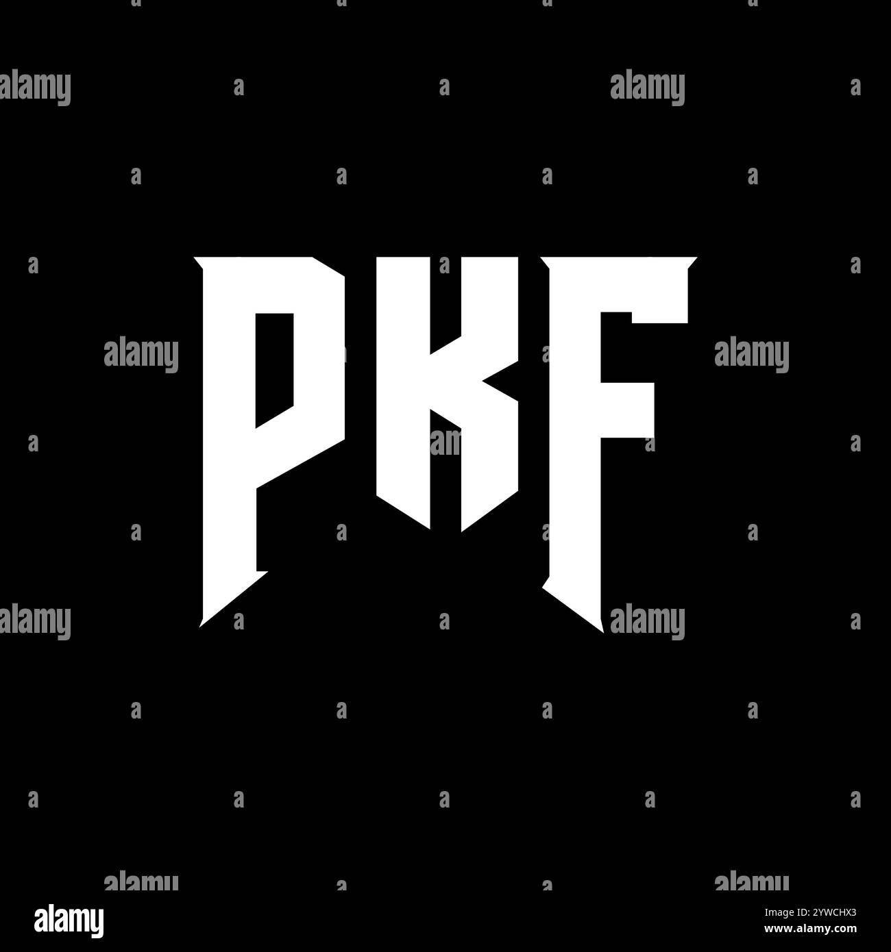 PKF-Letter-Logo für Technologieunternehmen. Schwarz-weiße Farbkombination mit PKF-Logo. PKF-Logo ...
