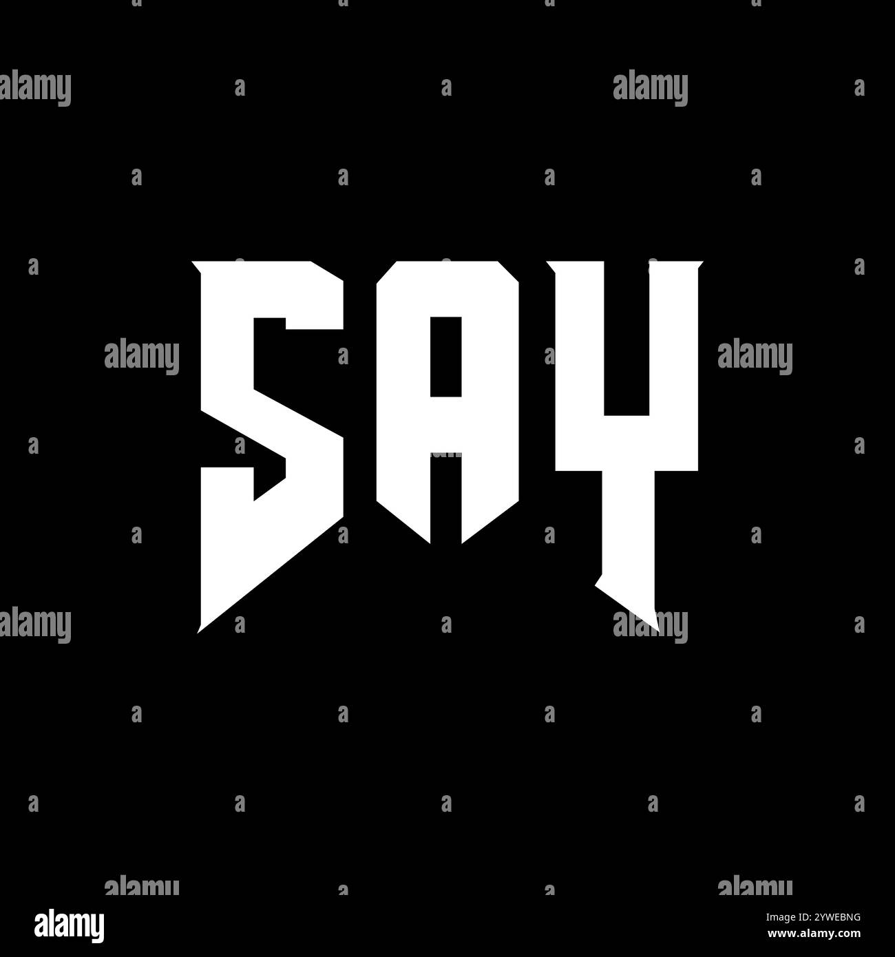 Sagen sie das firmenlogo Stock-Vektorgrafiken kaufen - Alamy