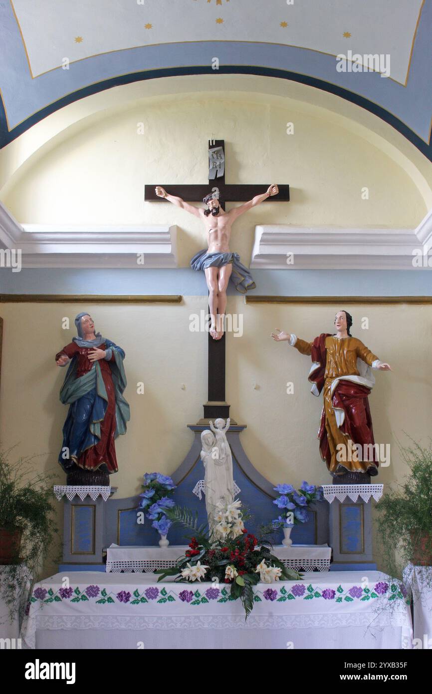Kreuzigung, Jungfrau Maria und Heiliger Johannes unter dem Kreuz, Altar des Heiligen Kreuzes in ...