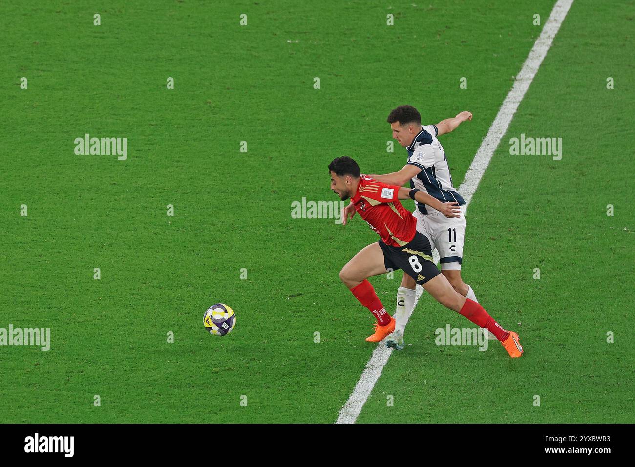 14. Dezember 2024: Doh, Katar: Oussama Idrissi von Pachuca fordert im Stadion 974 in Doha, Katar ...