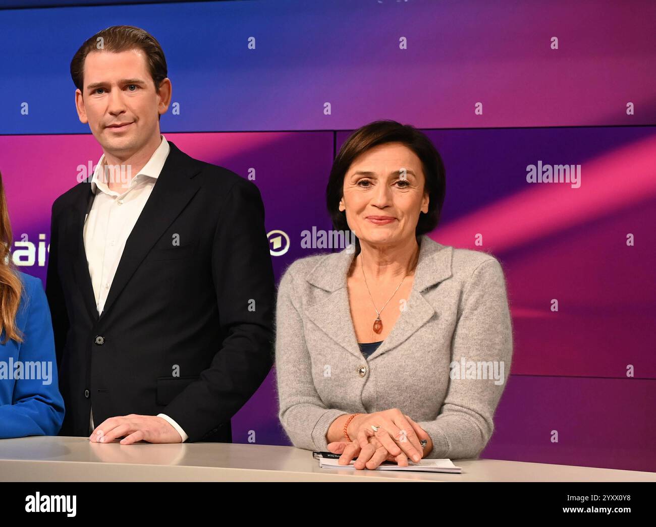Ehemaliger Politiker Sebastian kurz und Moderatorin Sandra Maischberger ...