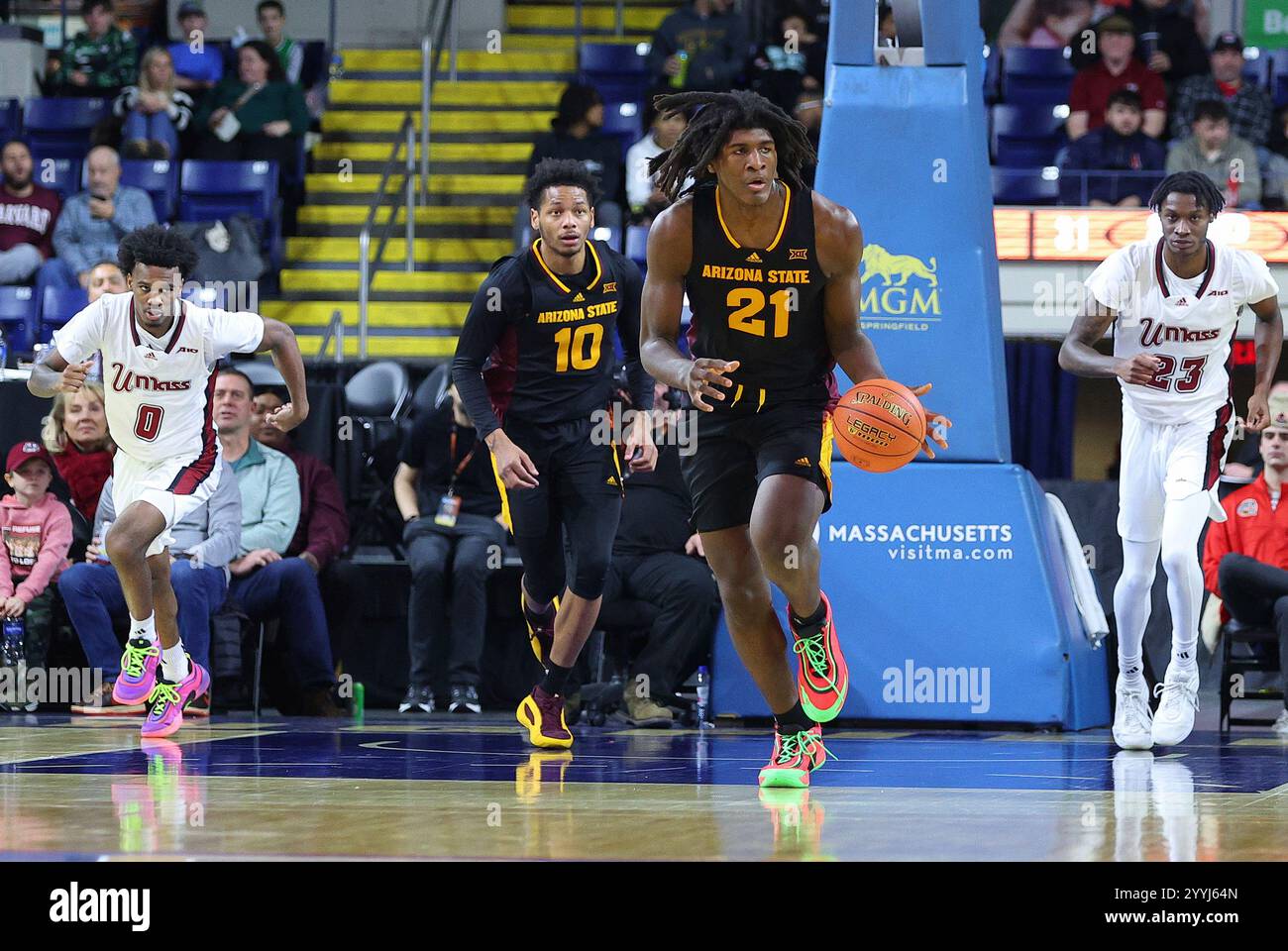 SPRINGFIELD, MA - DECEMBER 21: Arizona State Sun Devils forward Jayden Quaintance (21) fast ...