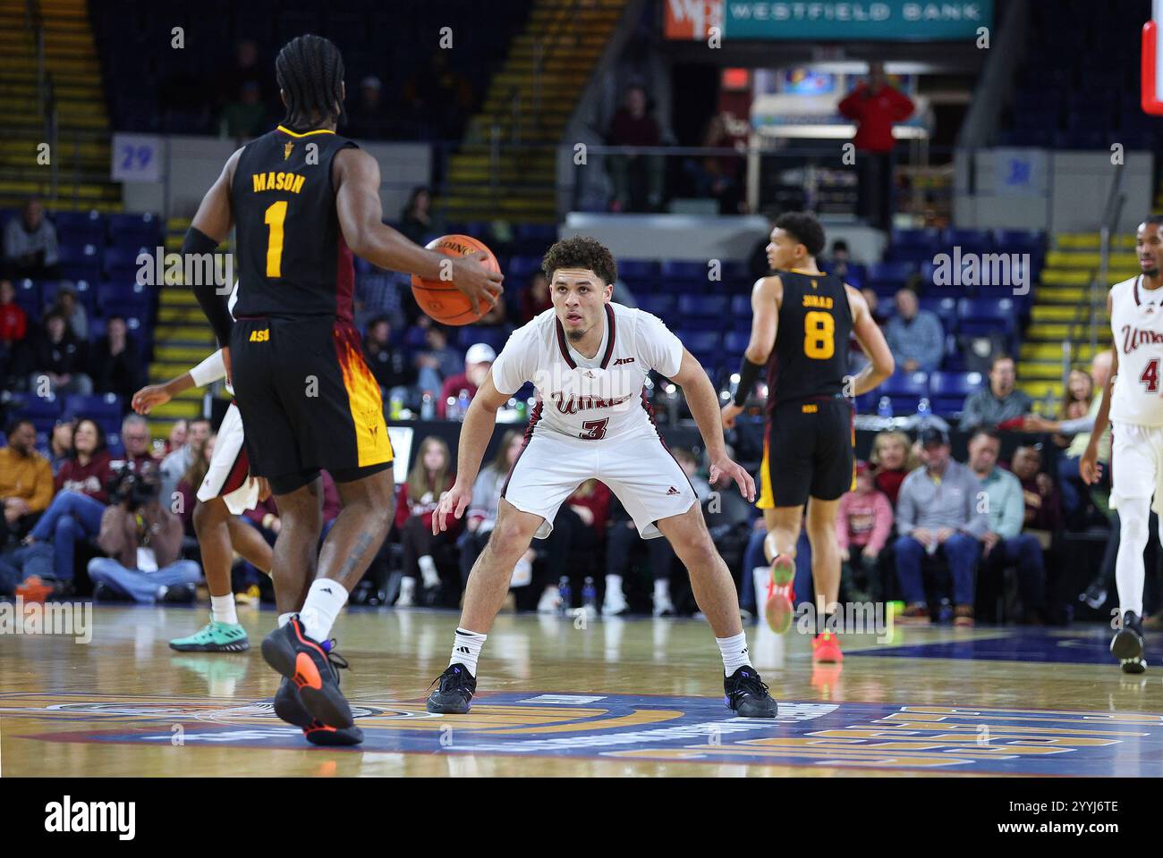 SPRINGFIELD, MA - DECEMBER 21: UMass Minutemen guard Marqui Worthy (3 ...