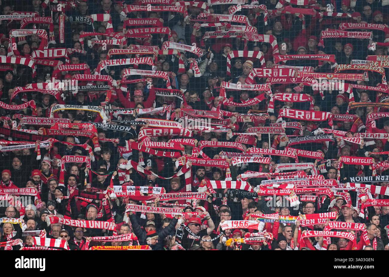 02. März 2025: Union Berlin Fans bei A 1. Bundesliga-Spiel Union Berlin ...