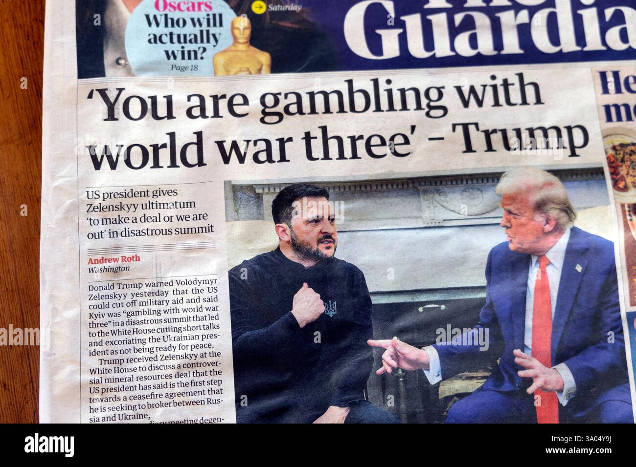 "Du spielst mit dem dritten Weltkrieg" - Trump Guardian Schlagzeilen ...