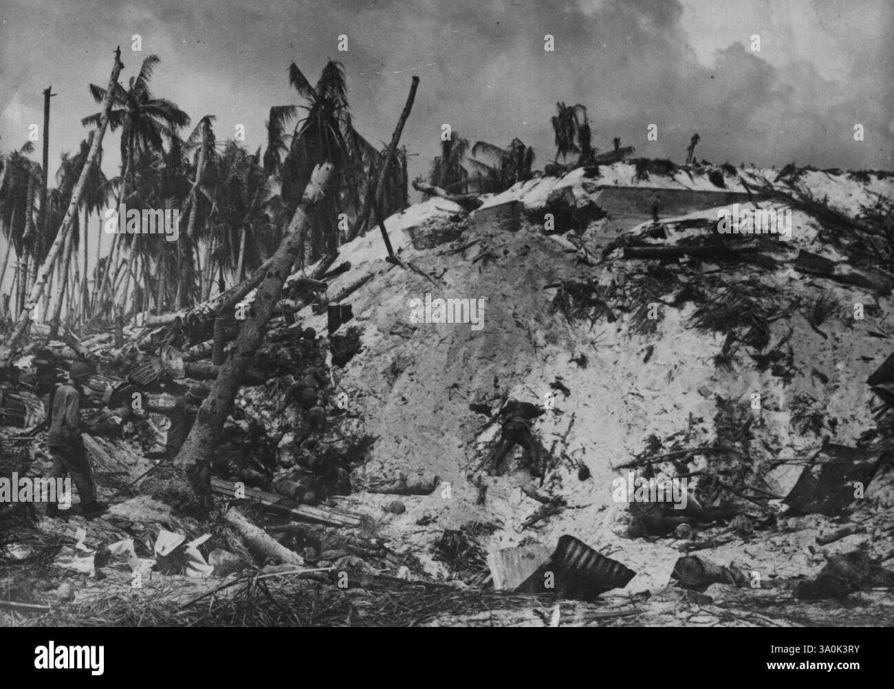 Grim Picture of Battle on Tarawa's Sands die Zerstörung und der Tod ...