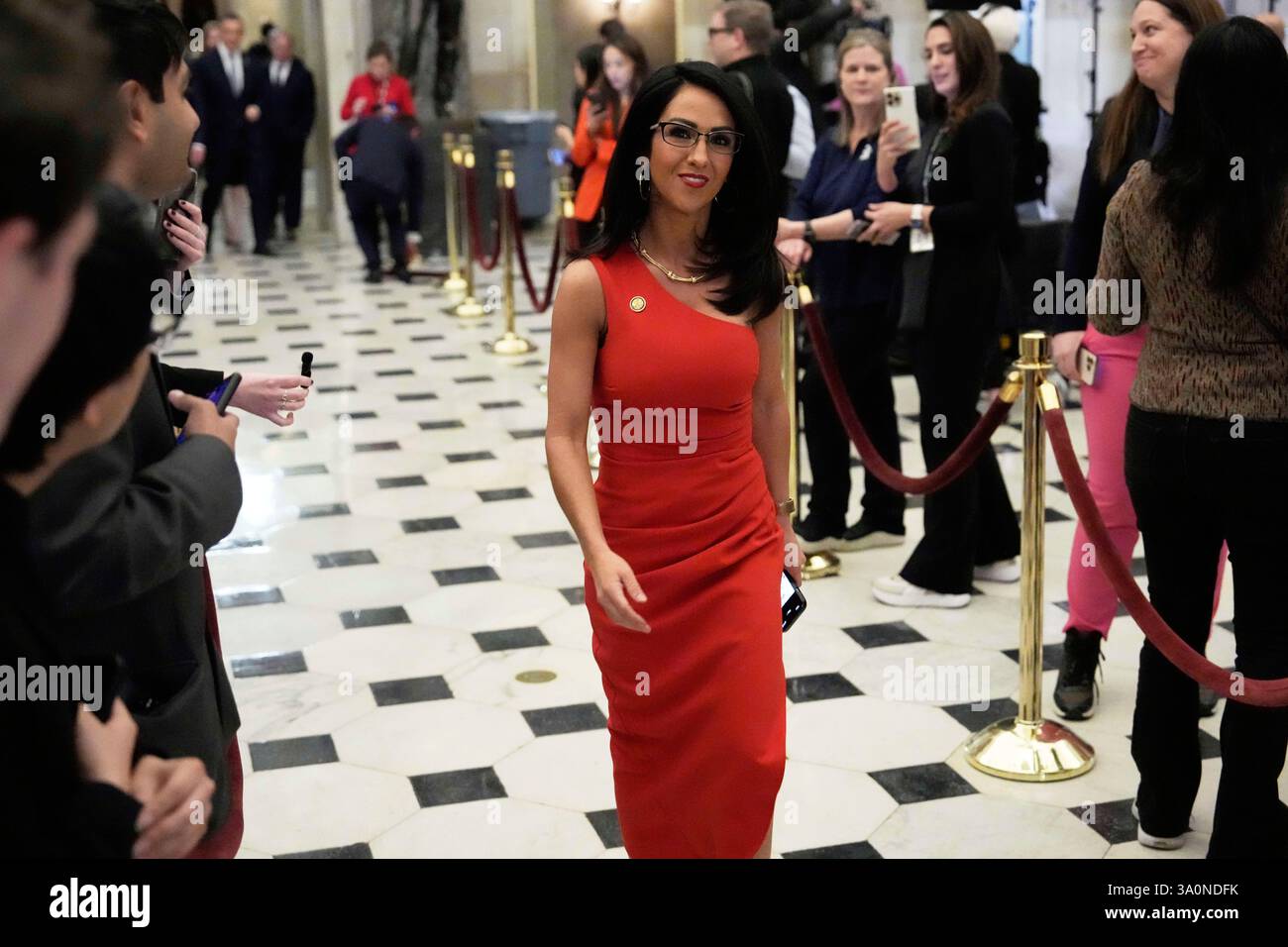 Rep. Lauren Boebert, R-Colo., arrives before President Donald Trump ...