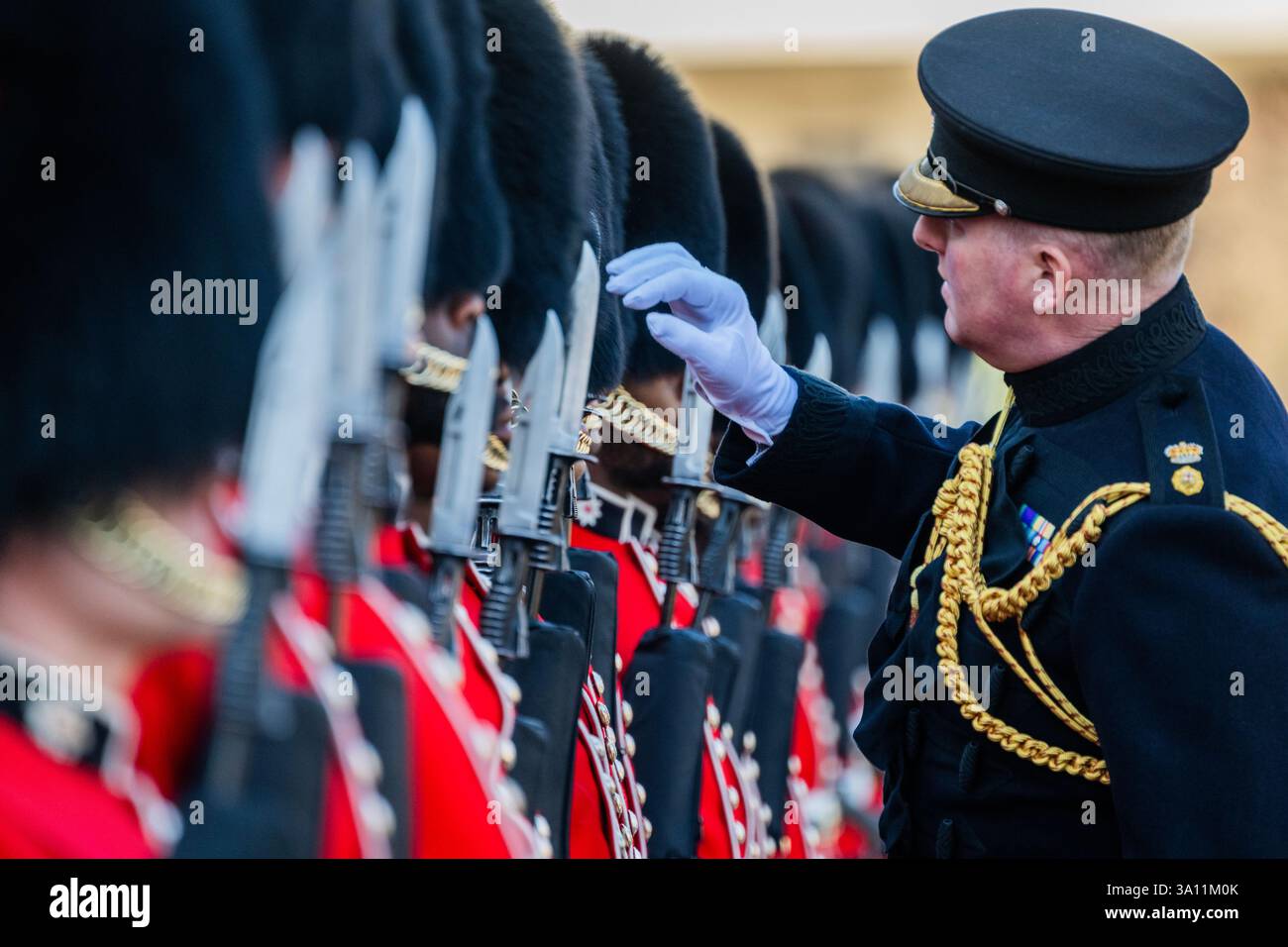 London, Großbritannien. März 2025. Die Coldstream Guards und ihre ...